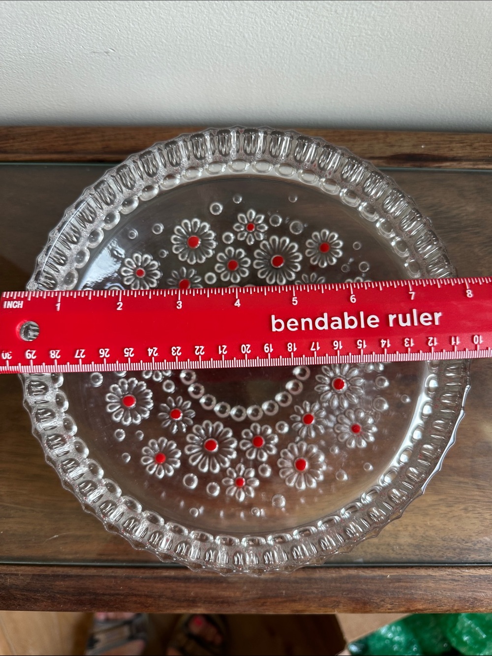 Accents | Mid Century Walther Kristallglas Fabiola Pearl Edge Red ...